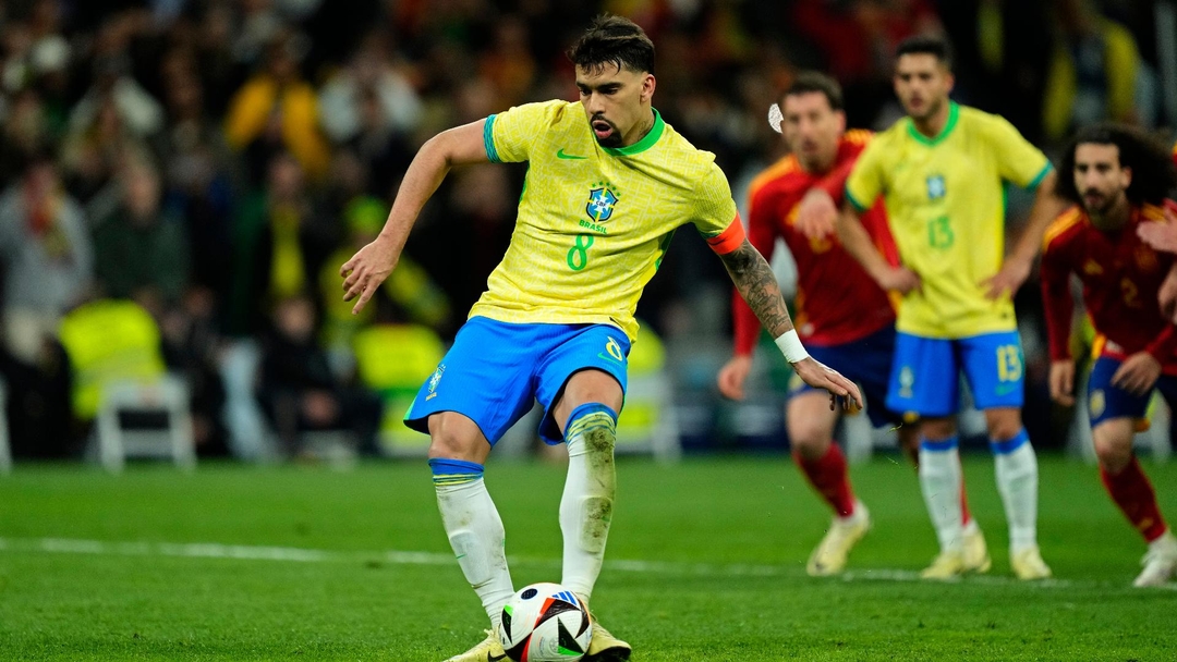 Lucas Paqueta scores stoppage-time penalty as Brazil draw with Spain ...